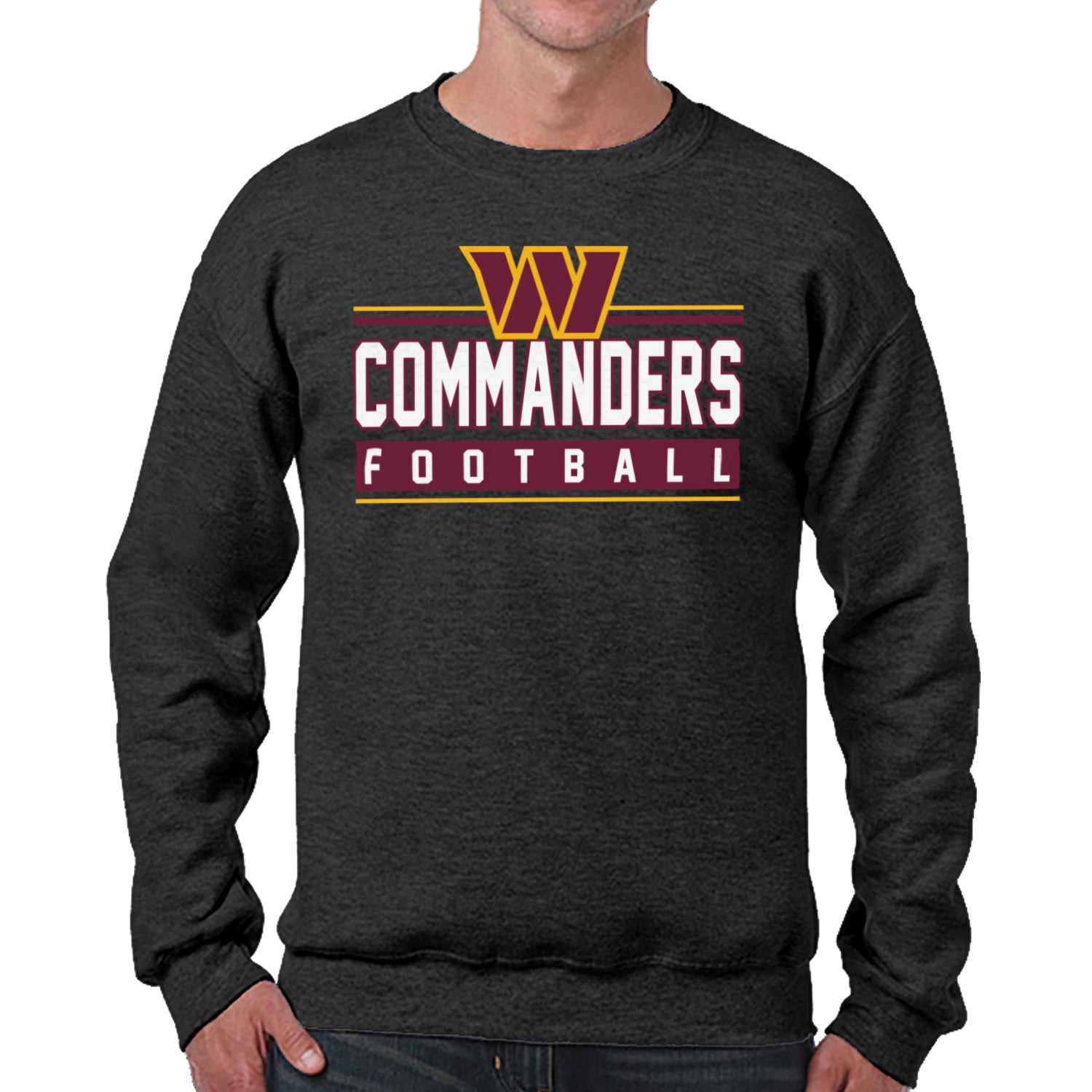 Adult Small Washington Commanders NFL Adult True Fan Crewneck ...